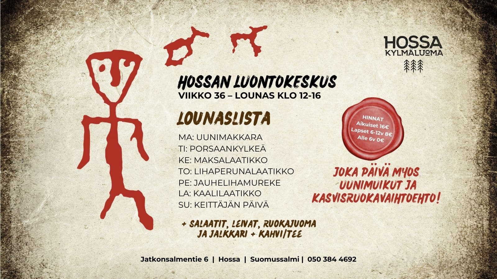 Lounas Hossan Luontokeskuksessa – Viikko 36 - Hossa Kylmäluoma