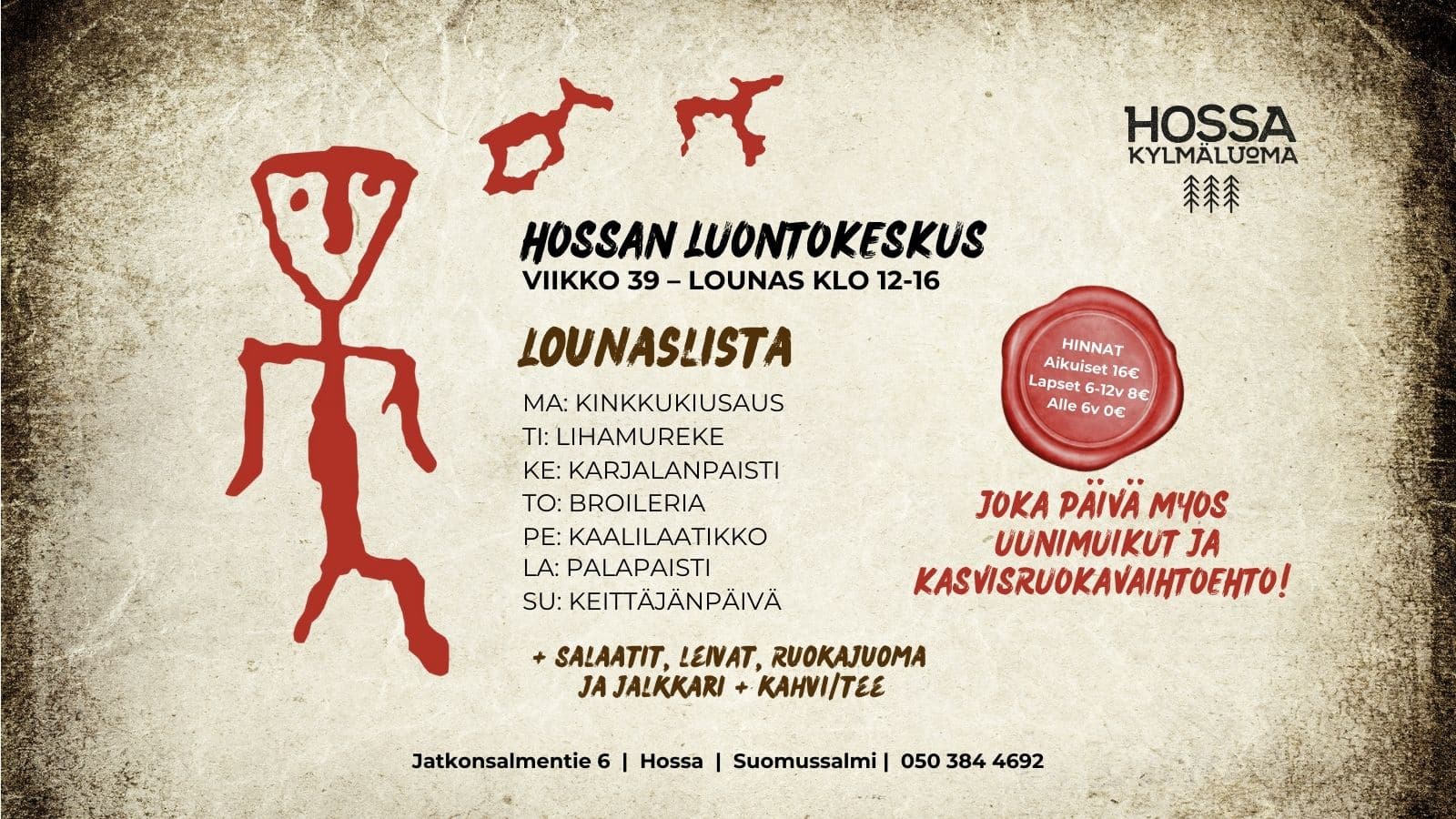 Hossa Nature Centre Lunch Menu – Week 39 - Hossa Kylmäluoma, Northern ...